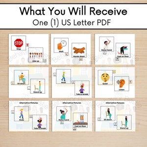 Tabbed Behavior Cue Cards: Autism Visual Support (PDF) - Etsy