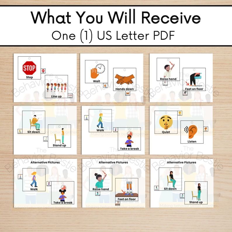 Tabbed Behavior Cue Cards: Autism Visual Support (PDF) - Etsy