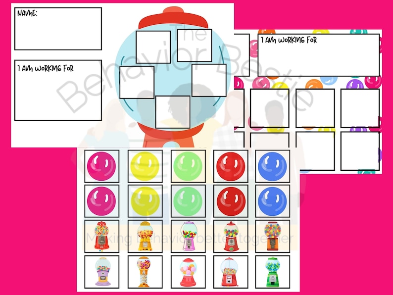 Gumball Sticker Chart Gumball Token Board Positive Behavior Chart ...