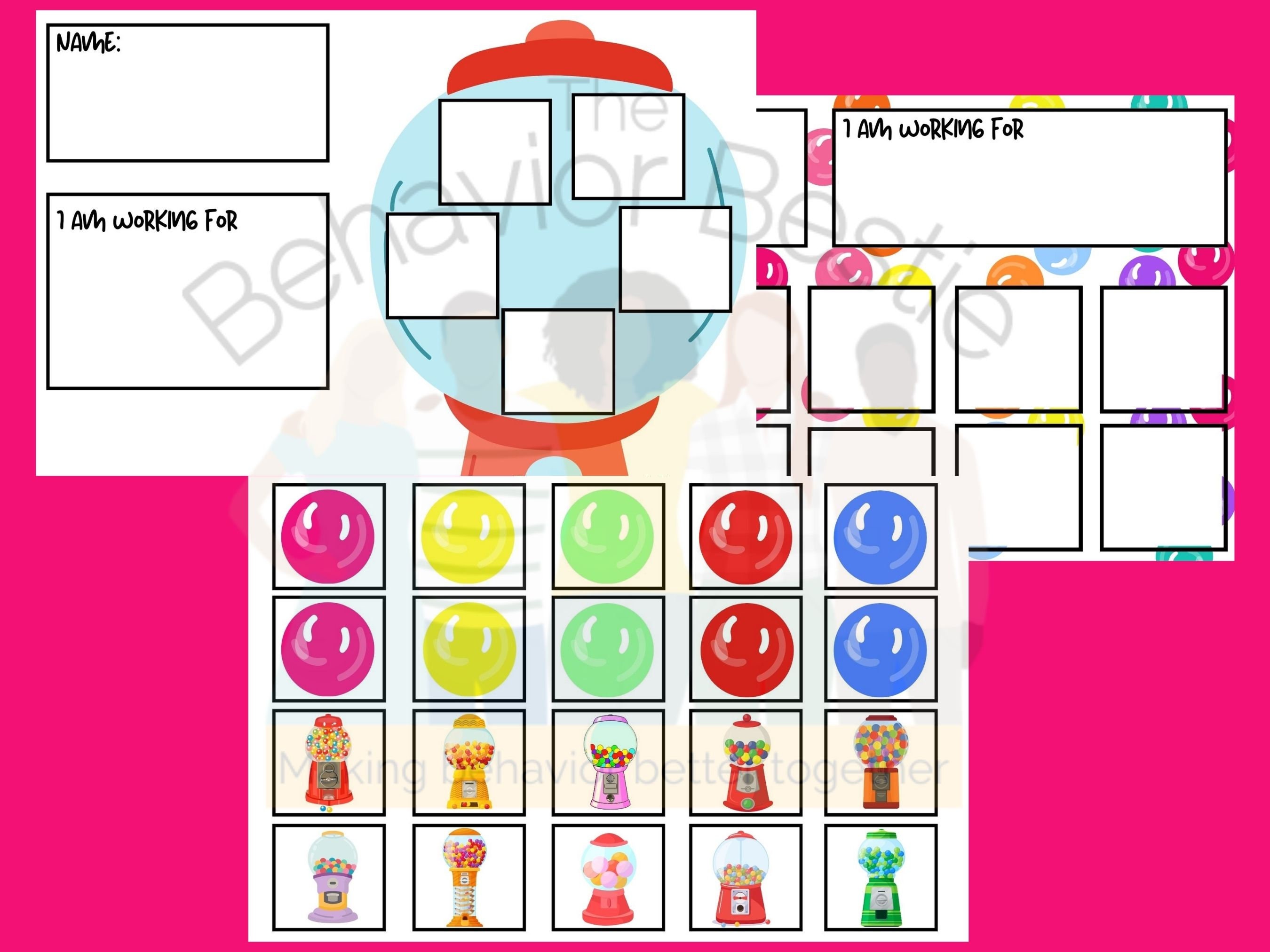 Gumball Sticker Chart | Gumball Token Board | Positive Behavior Chart ...