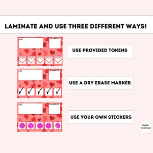 Heart Reward Chart, Valentine's Day Token Board for Kids, Positve ...