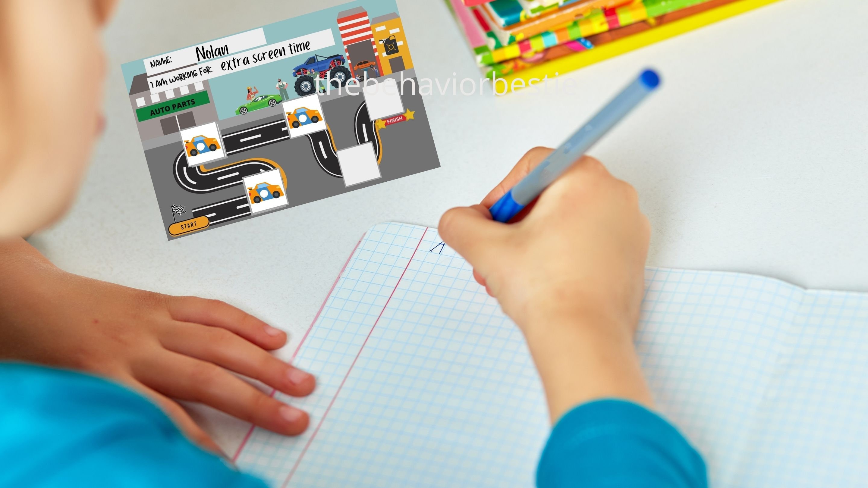 Racecar Token Board/digital Reward Chart/instant Download Token Board ...