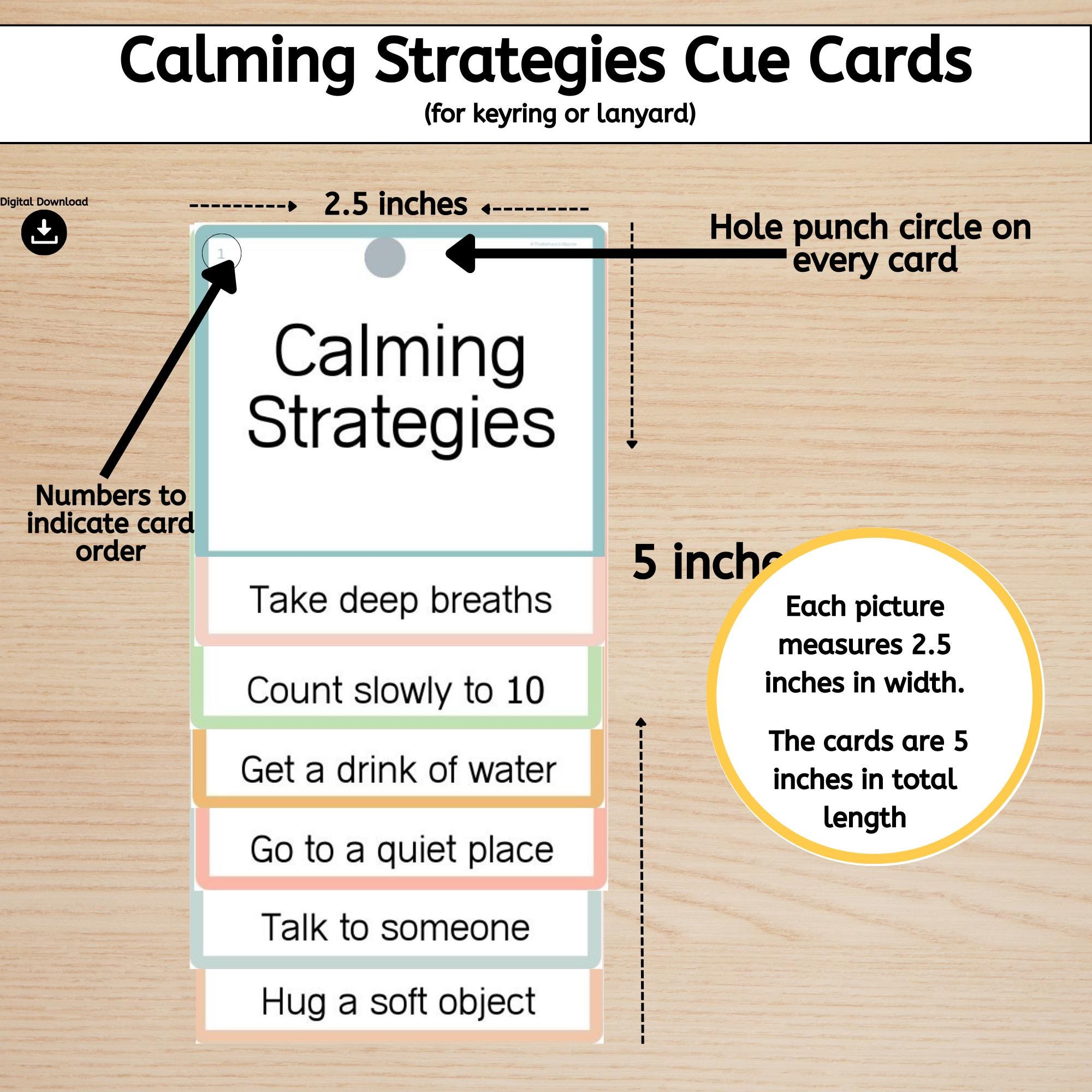 Printable Behavior Cue Cards: Calming Strategies, Classroom Management ...