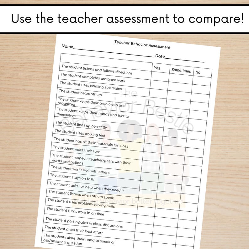 Classroom Behavior Chart: Positive Choices Checklist (PDF & PPT) - Etsy