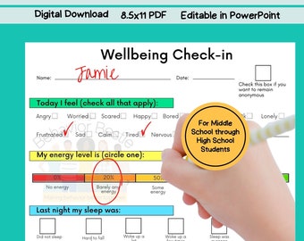 Student Mental Health Check In - Etsy