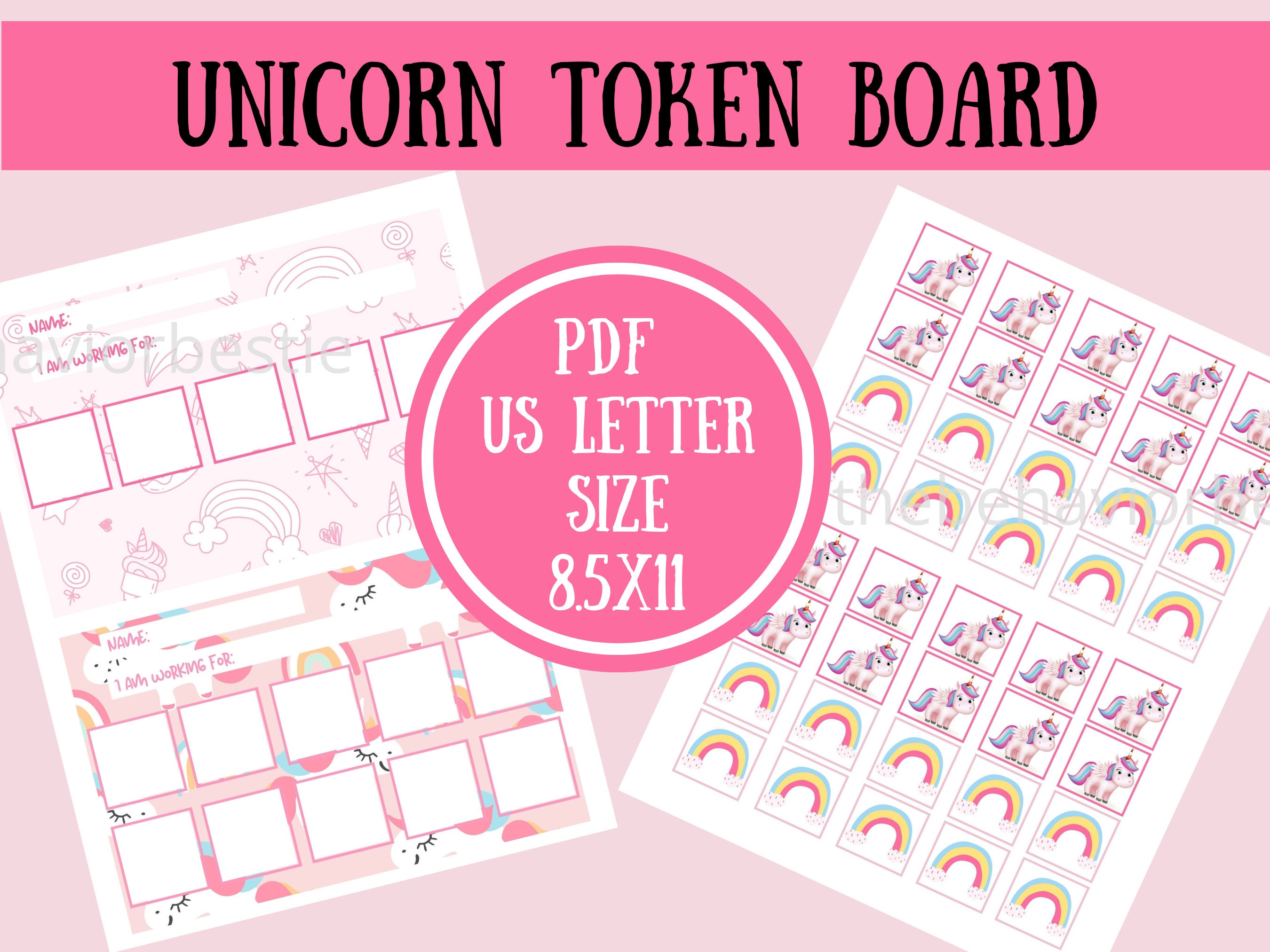 Unicorn Token Board/digital Reward Chart/instant Download - Etsy