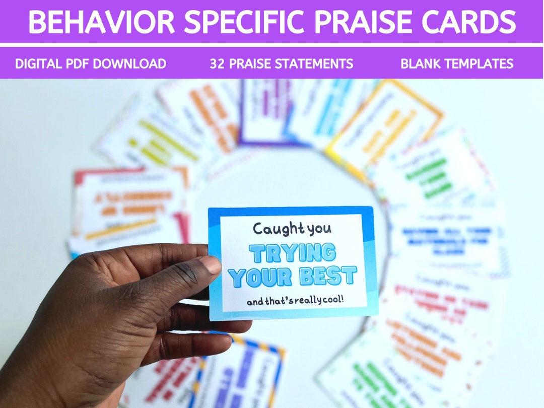 Student Praise Cards Behavior Specific Praise Printable - Etsy UK