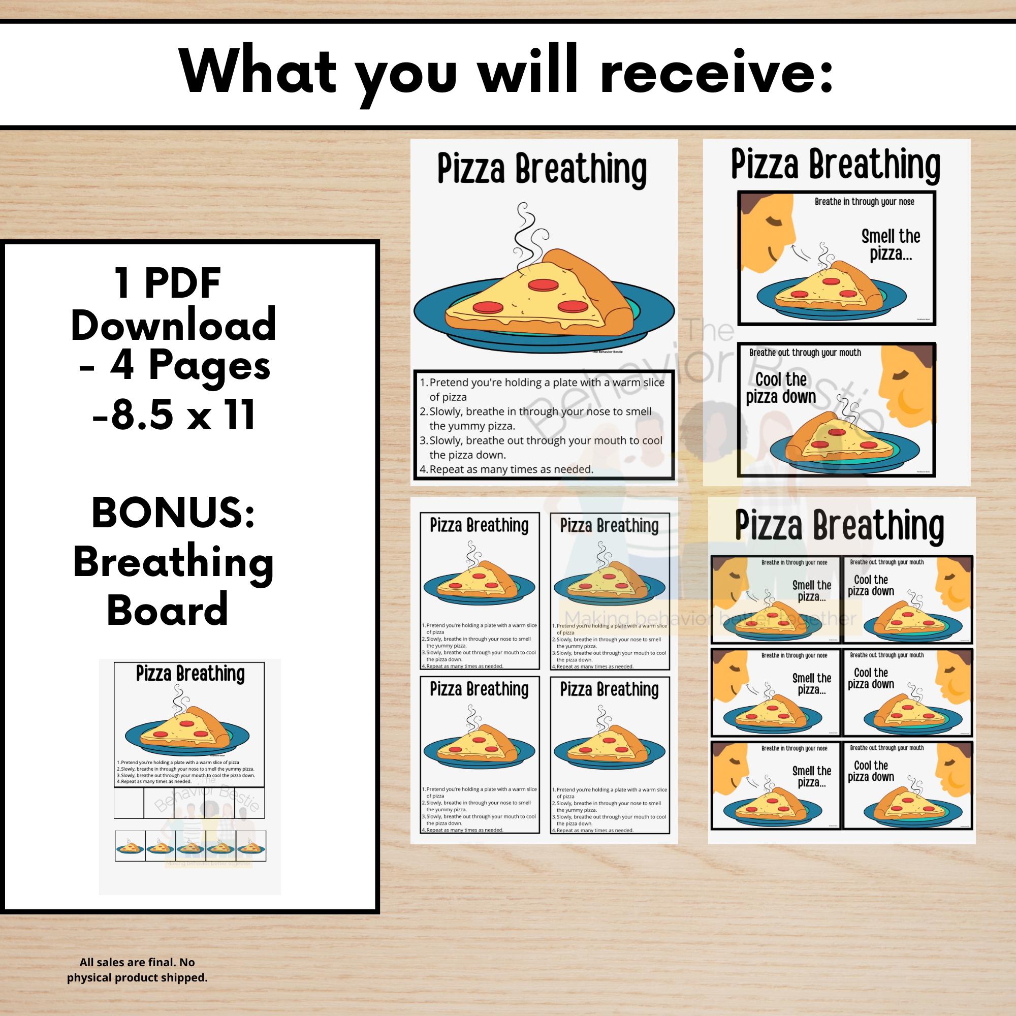 Pizza Breathing Strategy: Calming Skills for Kids (printable PDF) - Etsy