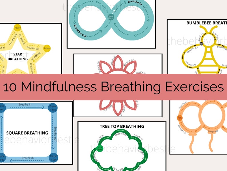 Calming Breathing Exercises Mindfulness Breathing Cards - Etsy