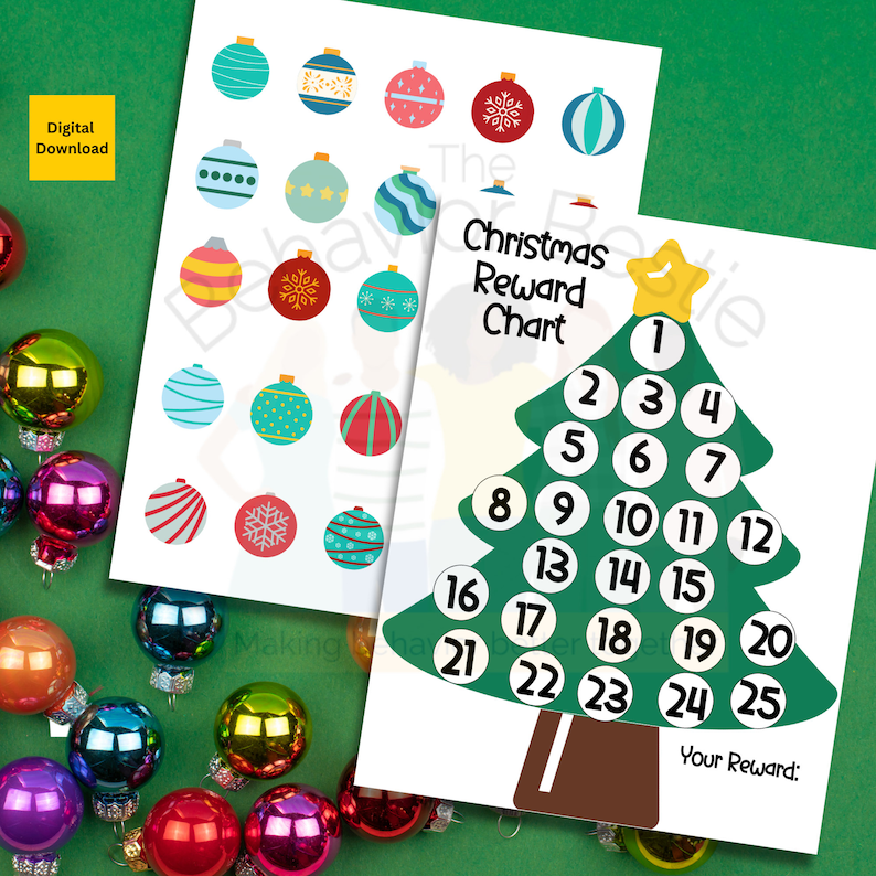 Christmas Reward Chart Printable Behavior Chart for (Instant Download ...