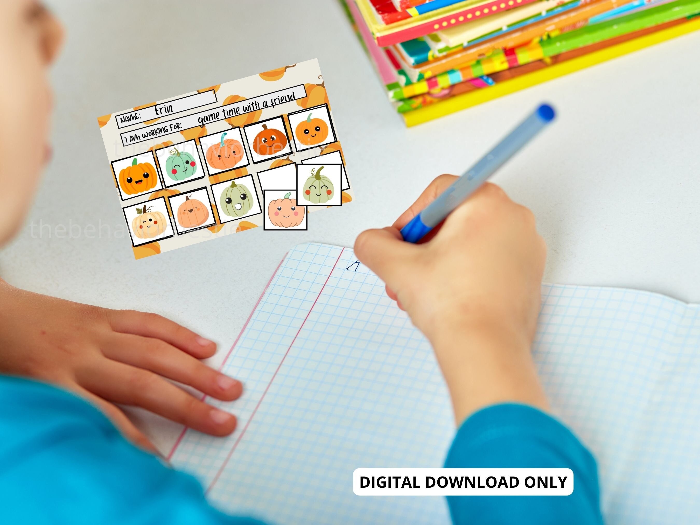 Pumpkin Token Board Digital Reward Chart Fall Themed Token Board ...