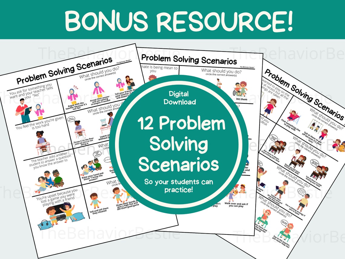 Problem Solving Reflection Sheet: Scenarios & Solution Wheel (PDF ...