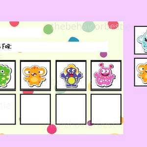Cute Monsters Token Board/digital Reward Chart/instant Download Token ...
