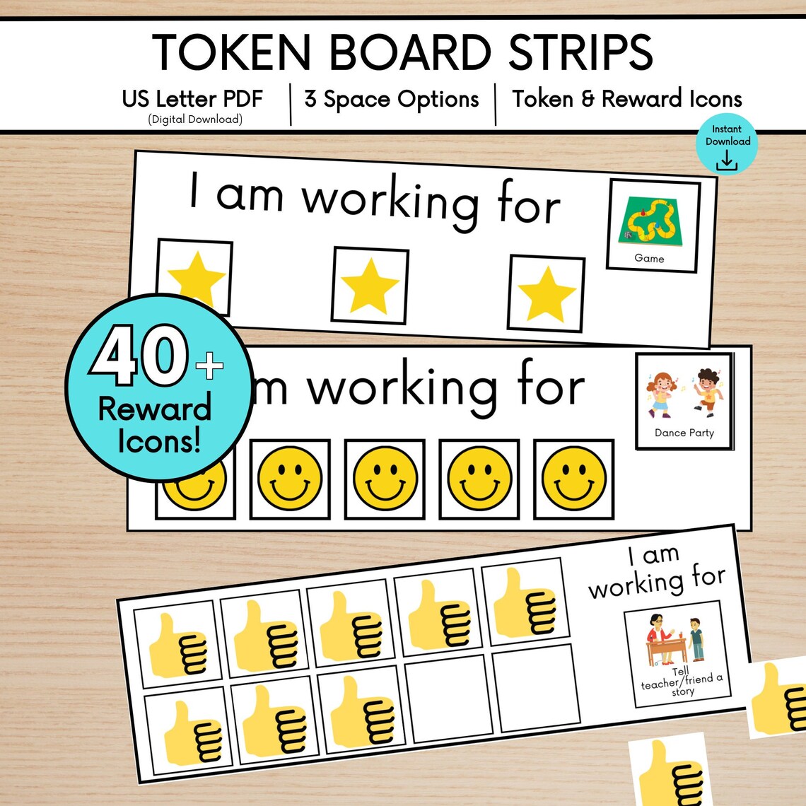 Printable Token Board: Kids Reward Chart, ABA Therapy (digital Download ...