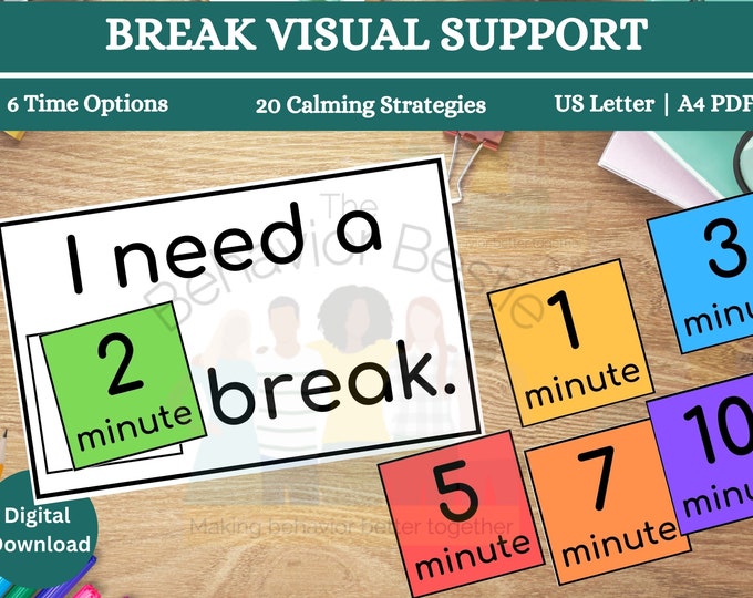 Boardmaker Take a Break/create Your Own Break Card PEC Visual - Etsy Canada