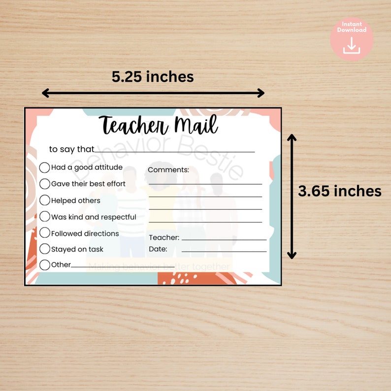 Multiple Printable Teacher Note, PDF Teacher Mail, Positive Note Home ...