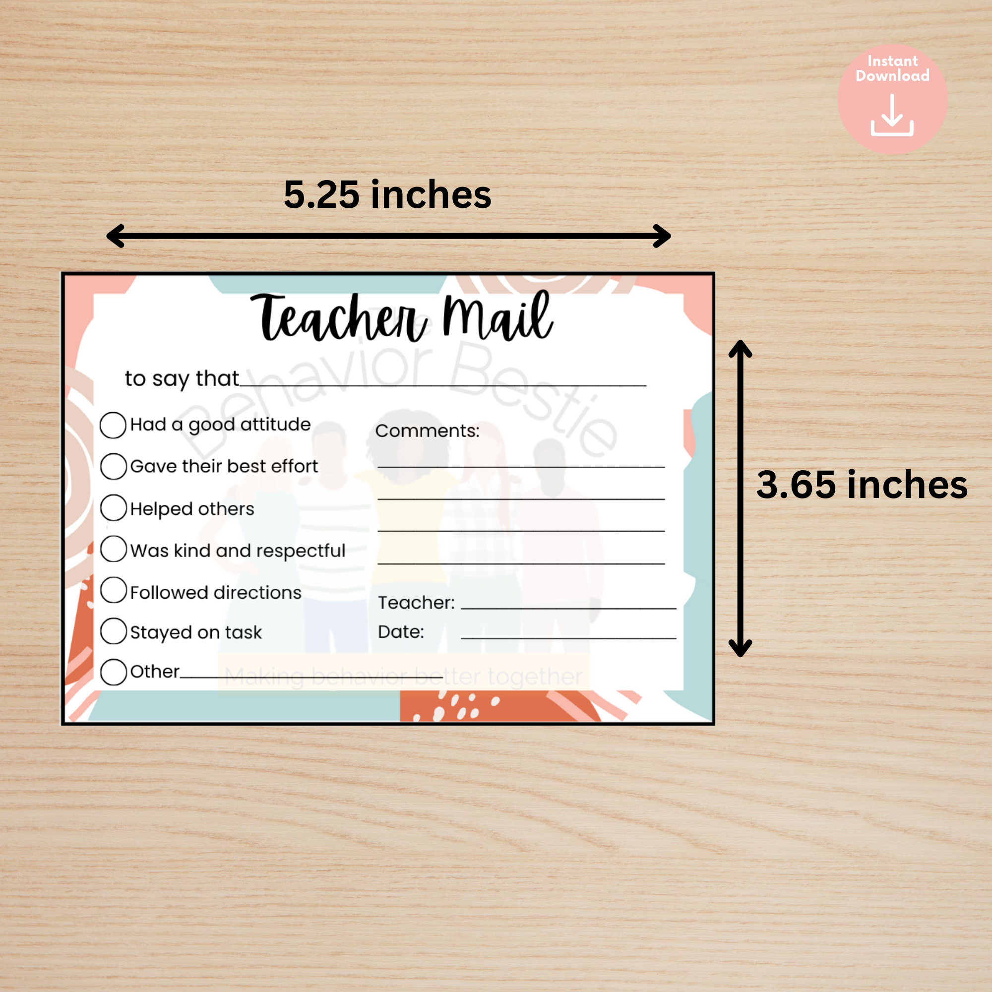 Multiple Printable Teacher Note, PDF Teacher Mail, Positive Note Home ...