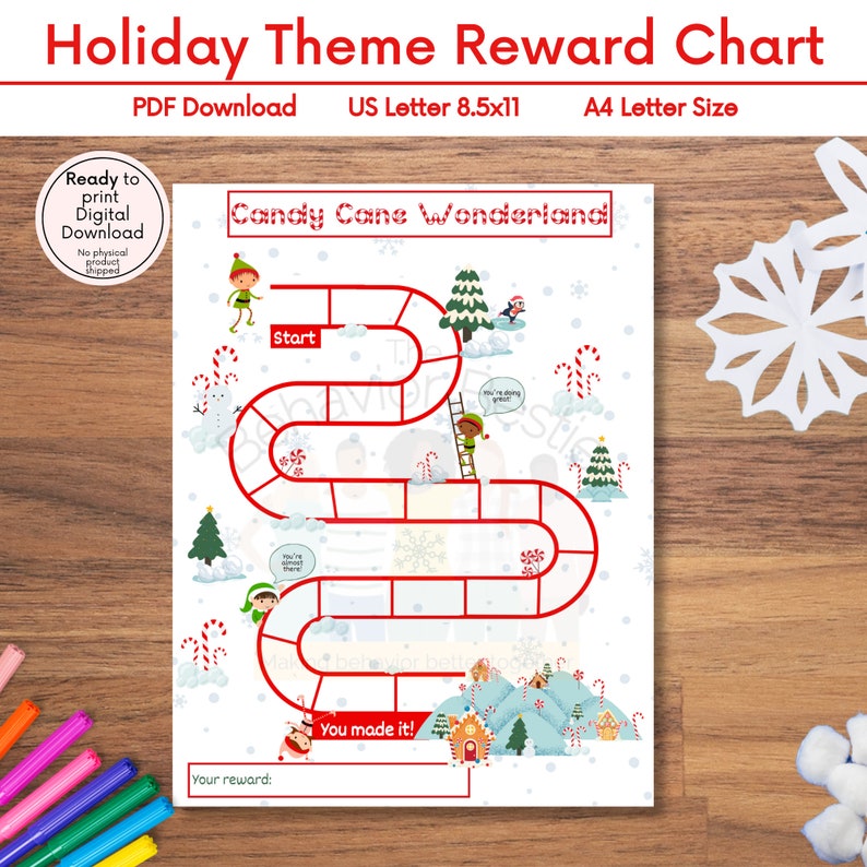 Reward Chart, Christmas Printable, Behavior Chart Download for Kids ...