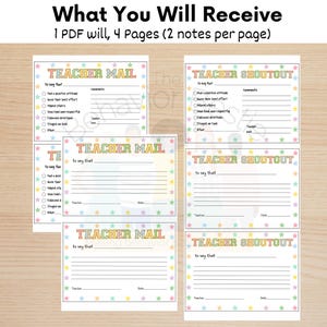 Positive Teacher Notes: Student Praise Cards (digital Download) - Etsy