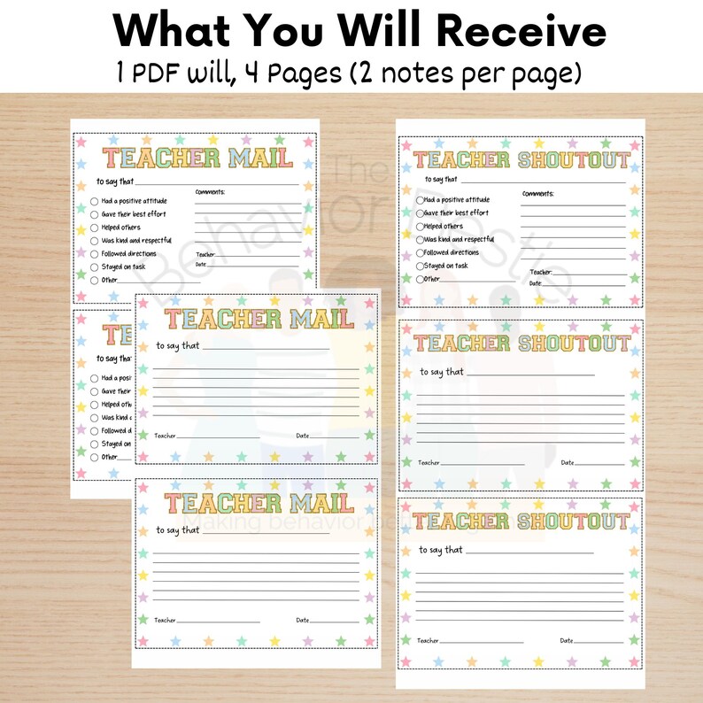 Positive Teacher Notes: Student Praise Cards (digital Download) - Etsy