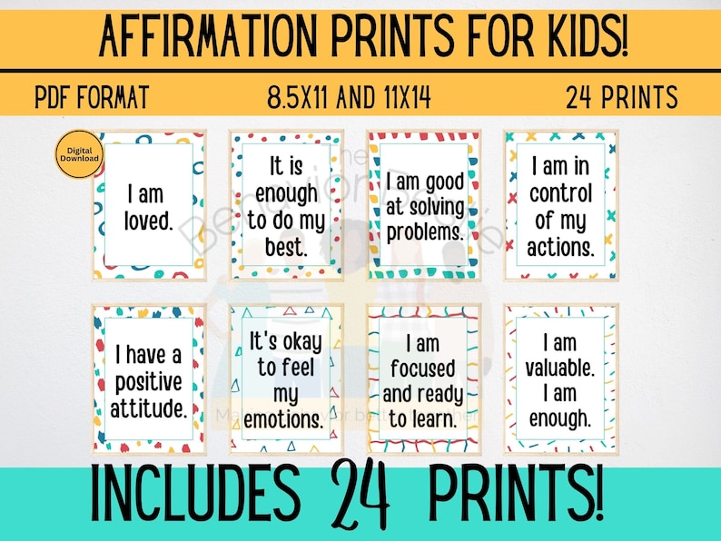 Kids Affirmation Prints: Positive Classroom Posters (digital Download ...