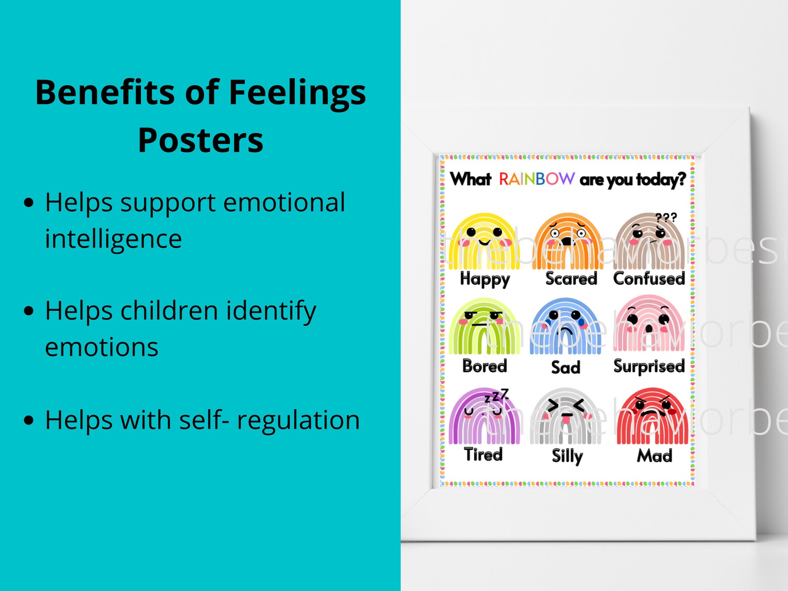 Rainbow Feelings Chart | Printable Emotions Chart | Rainbow Emotions ...