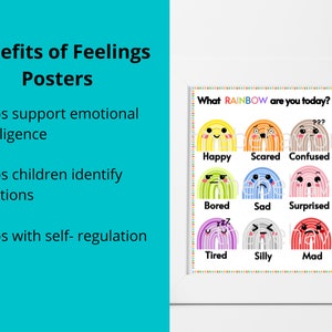 Rainbow Feelings Chart: Social Emotional Learning (PDF) - Etsy
