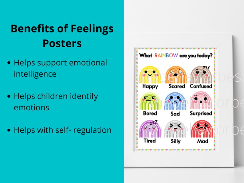Rainbow Feelings Chart: Social Emotional Learning (PDF) - Etsy