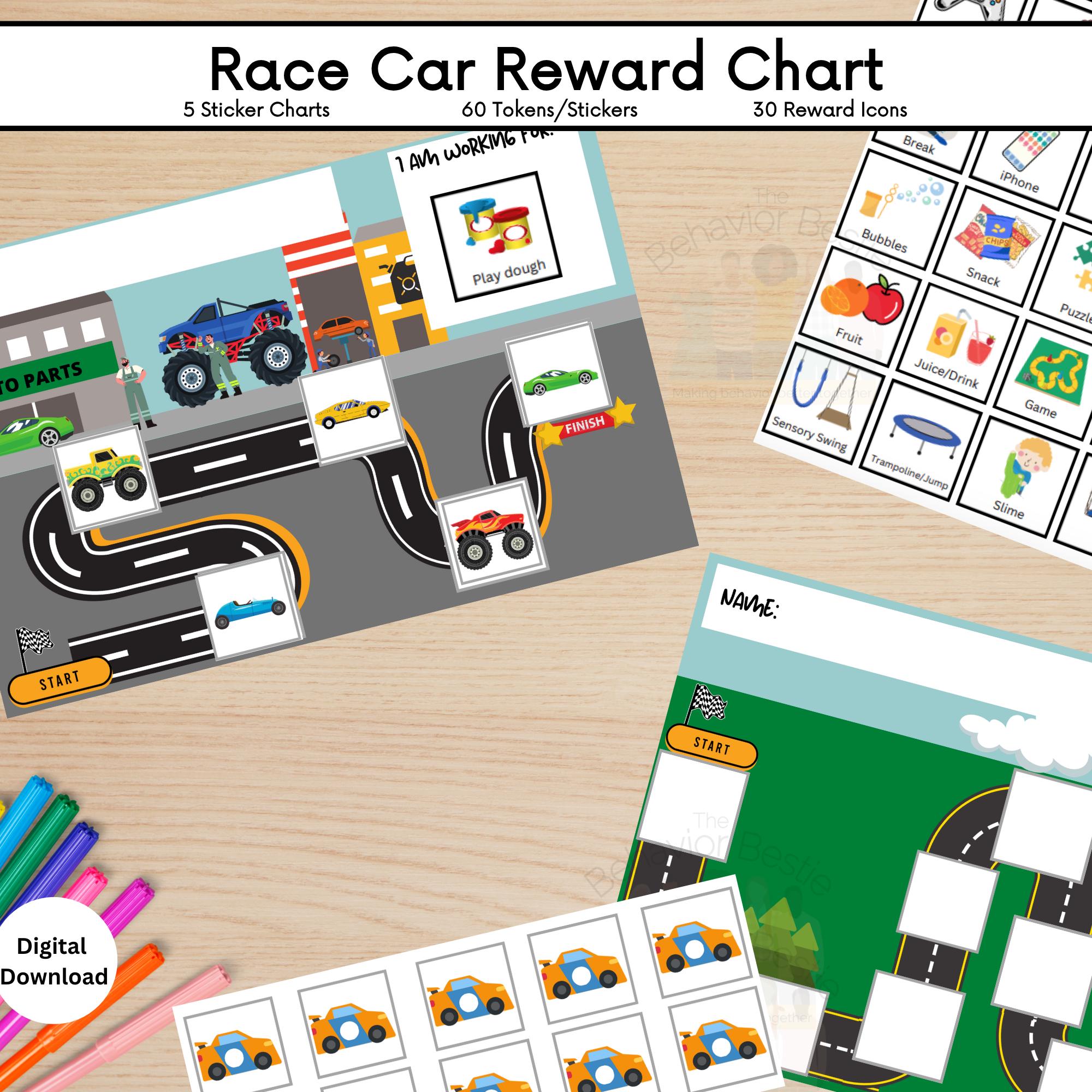 Racecar Token Board: Kids Reward Chart (digital Download) - Etsy