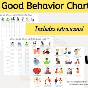 Good Choices Behavior Chart: Positive Reinforcement Checklist (PDF or ...