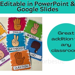 Editable Classroom Hand Signal Signs: Management Tools (powerpoint) - Etsy