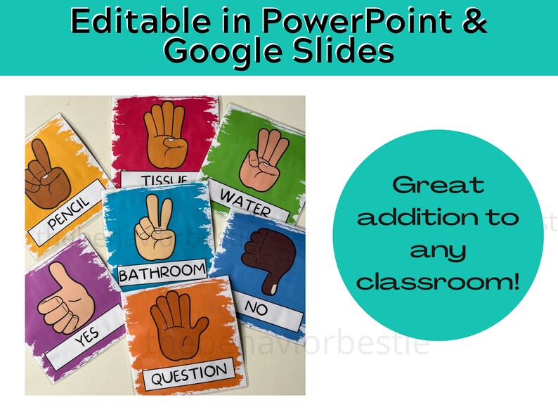 Editable Hand Signal Signs for Classroom | Classroom Hand Signals ...
