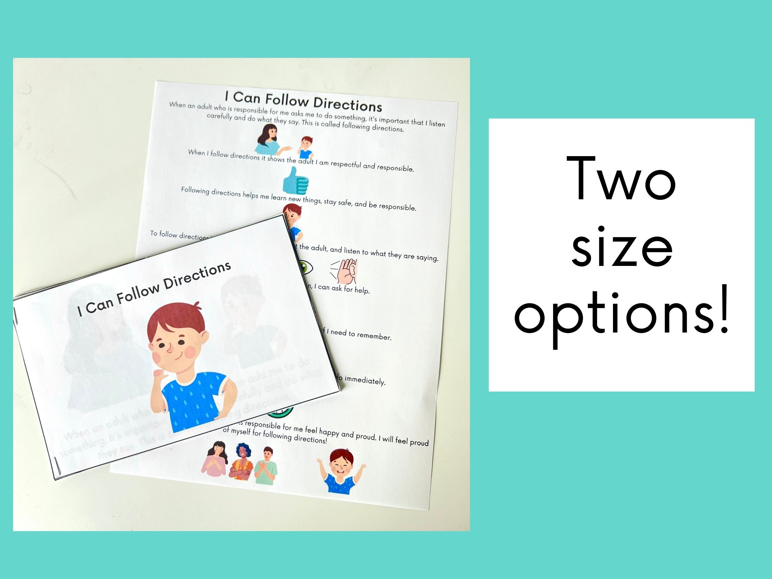 I Can Follow Directions Digital/printable Social Narrative I Can Follow ...