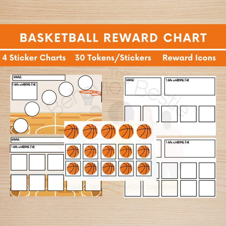 Basketball Token Board: Kids Reward Chart (digital Download) - Etsy
