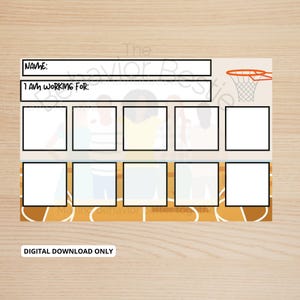 Basketball Token Board: Kids Reward Chart (digital Download) - Etsy