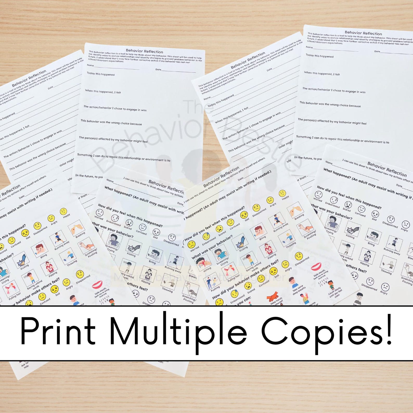 Elementary Behavior Reflection Sheets: Kid-friendly Think Sheet ...