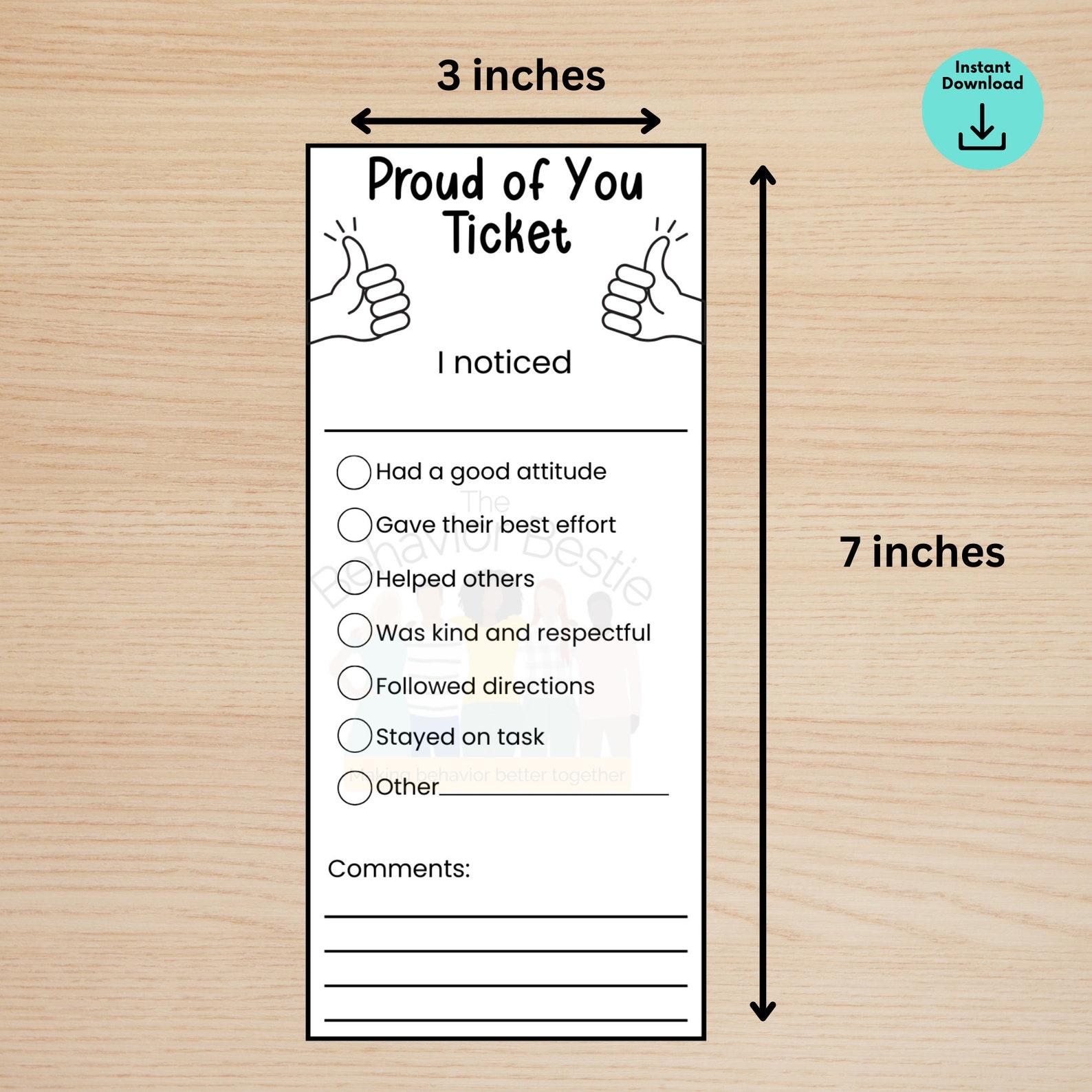 Proud of You Tickets: Positive Behavior Notes (PDF Download) - Etsy UK