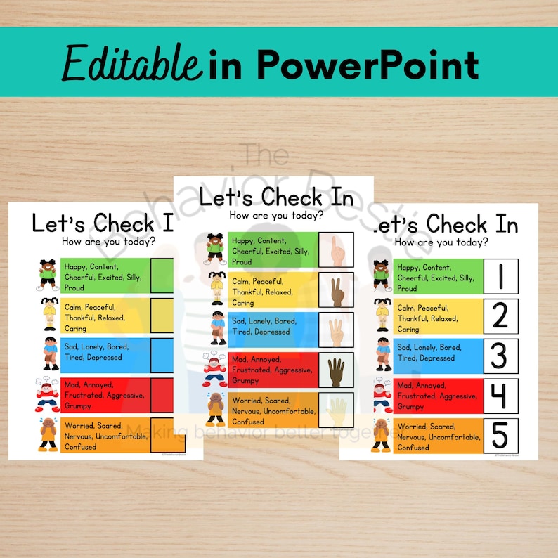Kids' Daily Emotions Check-in Chart: Classroom & Therapy (digital ...