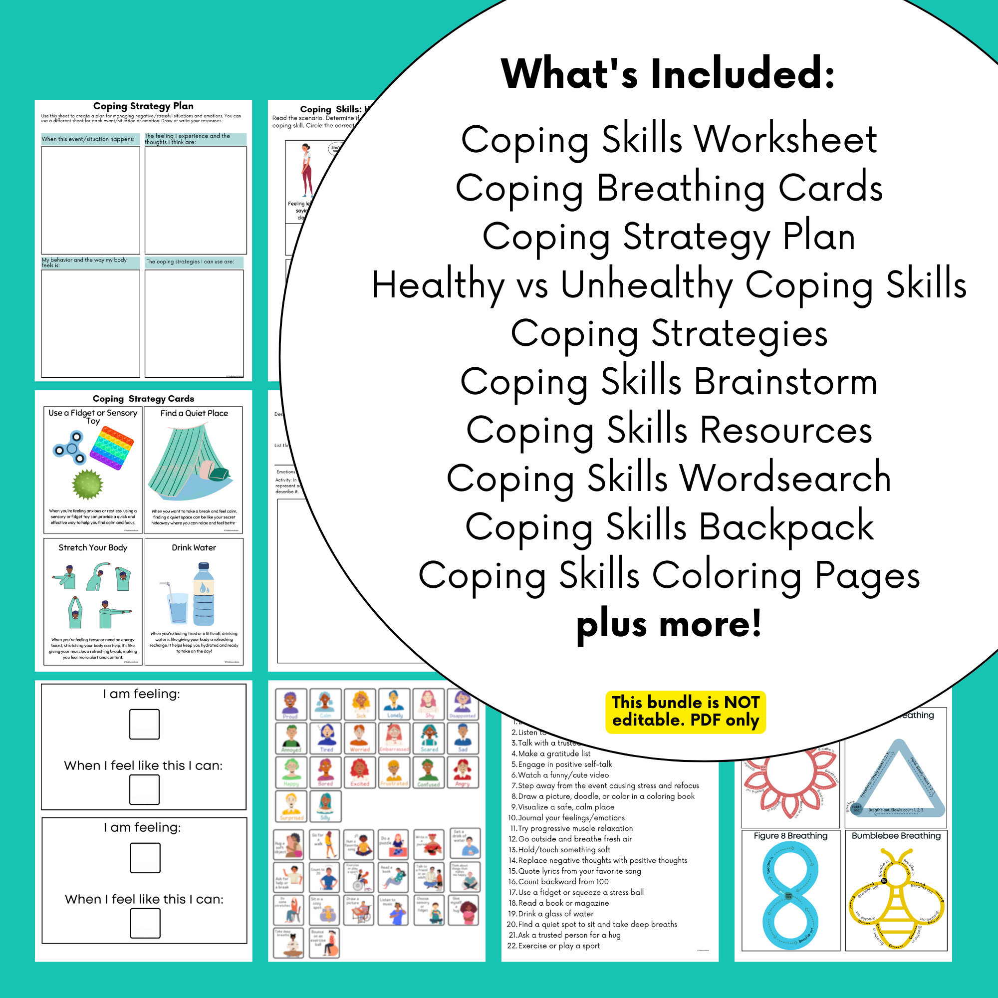 Coping Skills Activity Bundle for Elementary Kids Instant Digital PDF ...