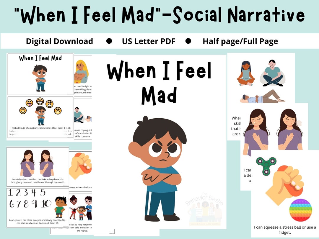 When I Feel Mad Social Narrative | Story About Feeling Mad | Feeling ...