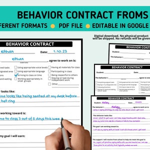 Customizable Student Behavior Contract: Positive Discipline (PDF ...