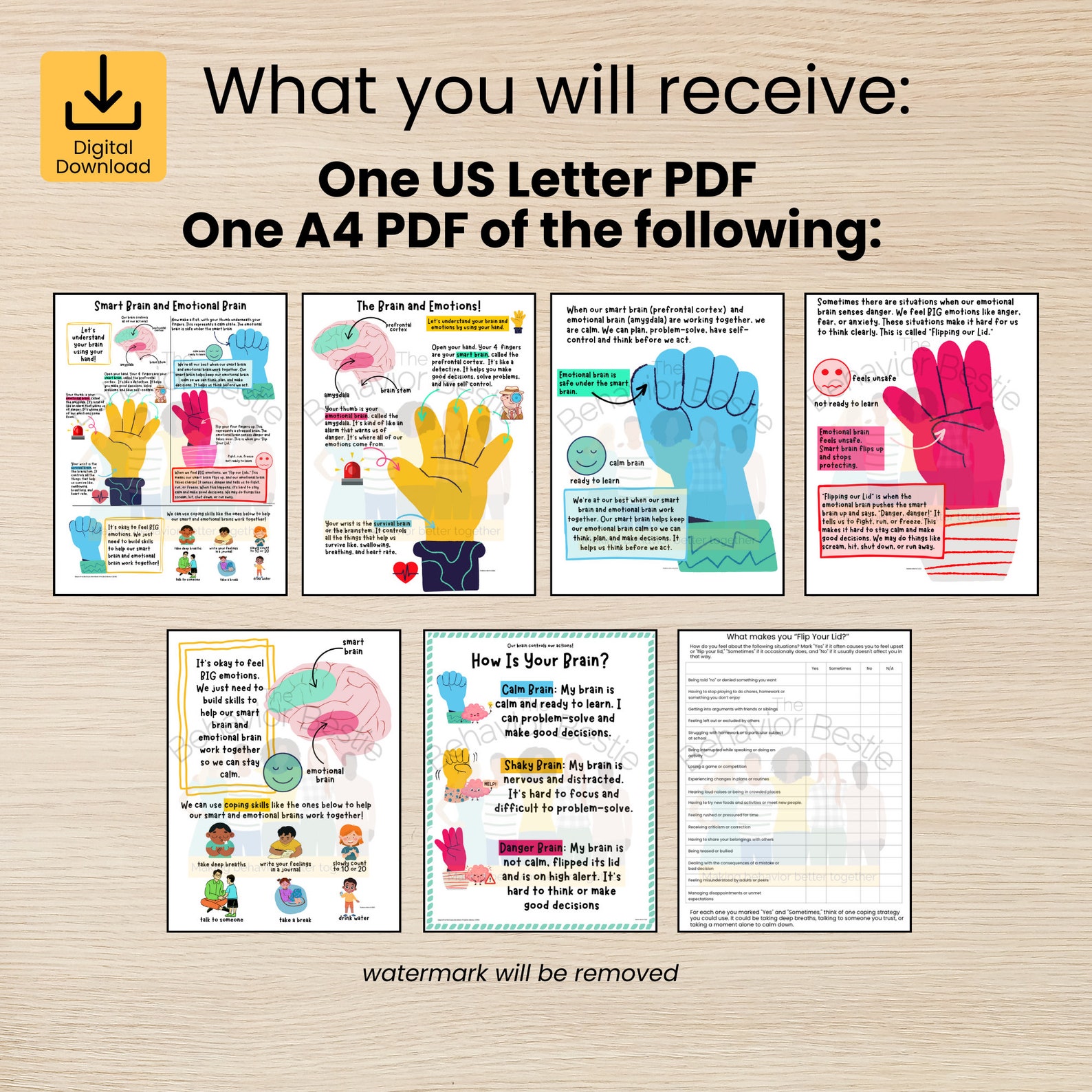 Printable Hand Model of the Brain, Upstairs and Downstairs Brain ...
