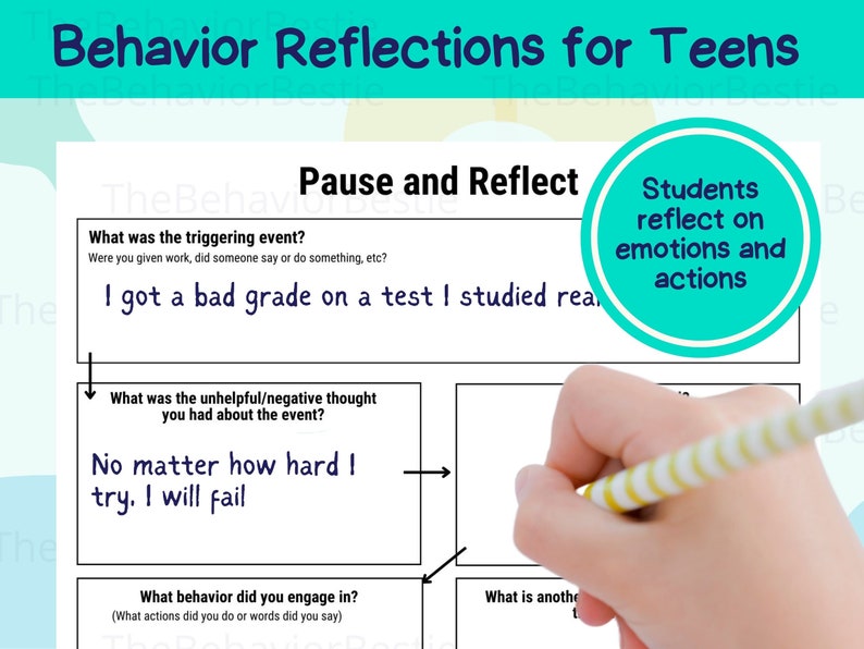 Teen Behavior Reflection Forms: SEL Think Sheets (digital Download) - Etsy