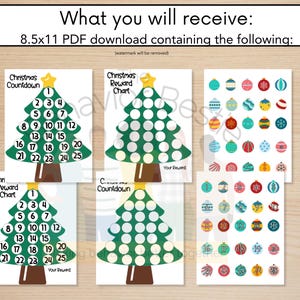 Christmas Reward Chart, Christmas Countdown Printable, Holiday Behavior ...
