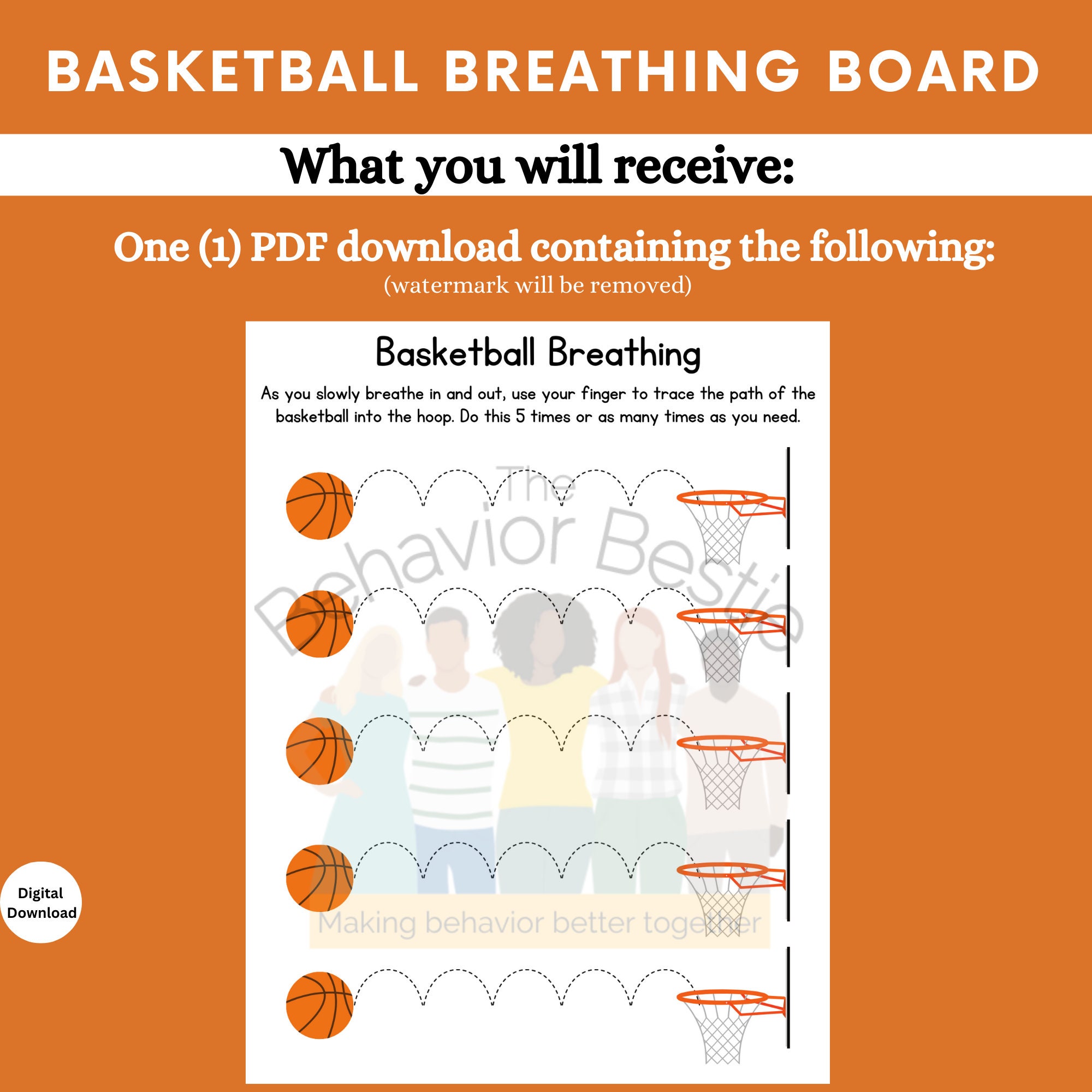 Basketball Breathing Strategy, Calm Down Corner Exercise, Calming ...