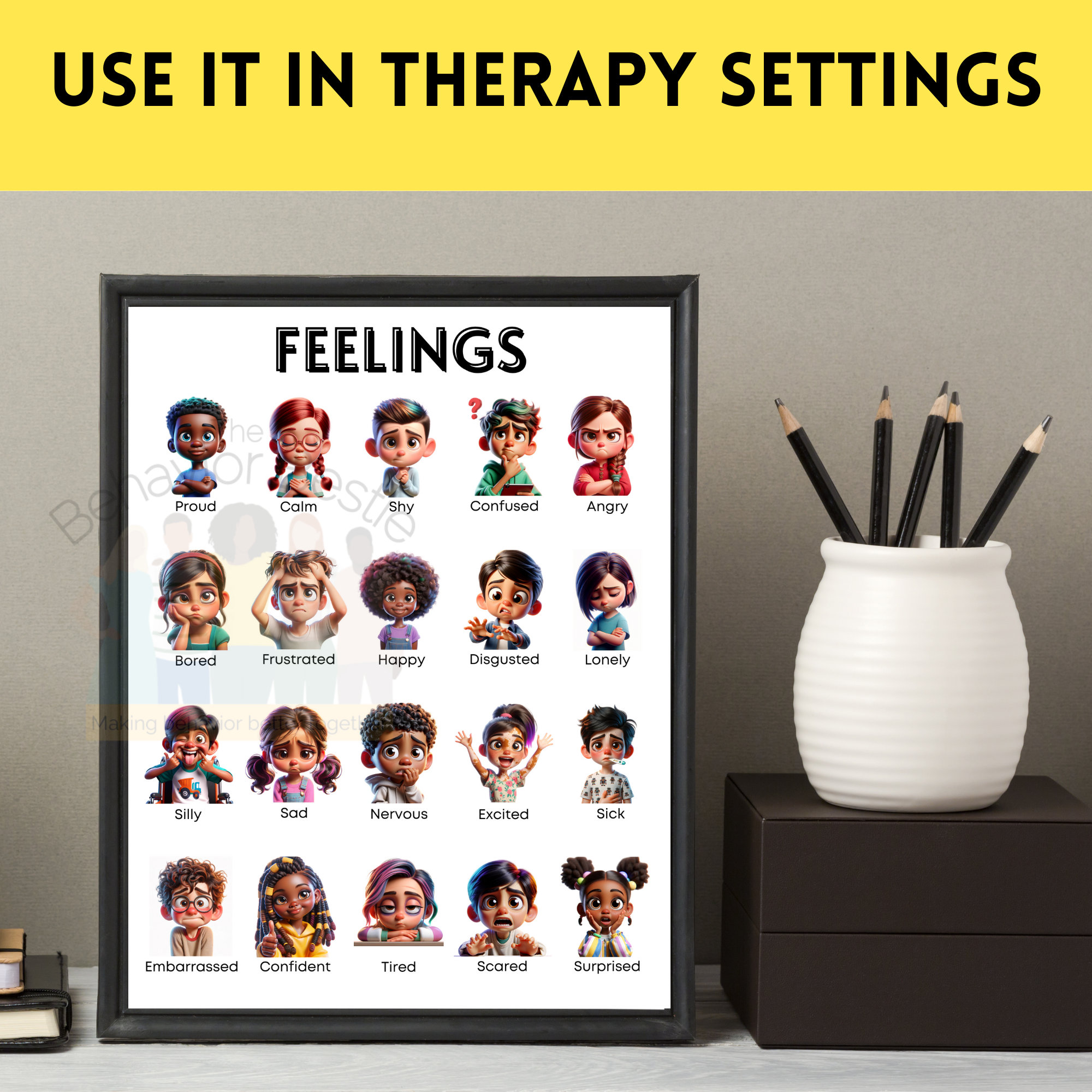 Feelings Chart Poster: Social Emotional Learning, Montessori Decor ...
