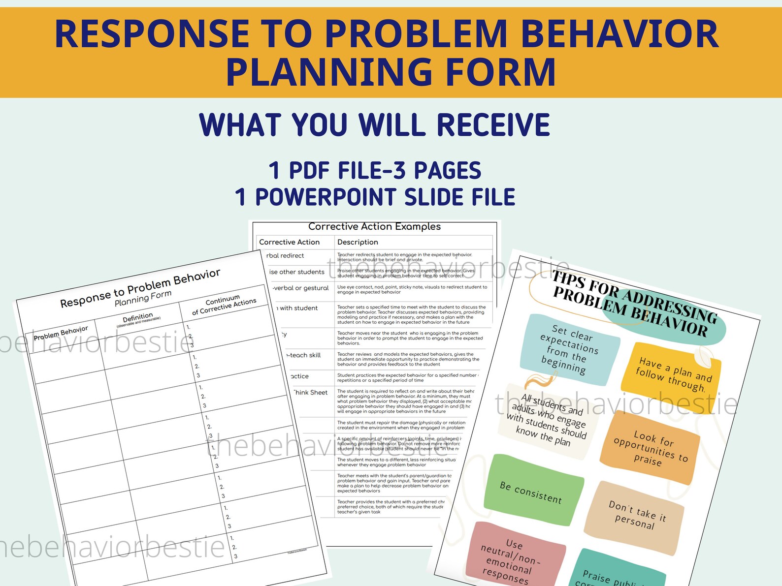 Problem Behavior Planning Form: Classroom Management (PDF & PPT) - Etsy