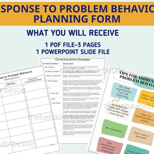 Problem Behavior Planning Form: Classroom Management (PDF & PPT) - Etsy