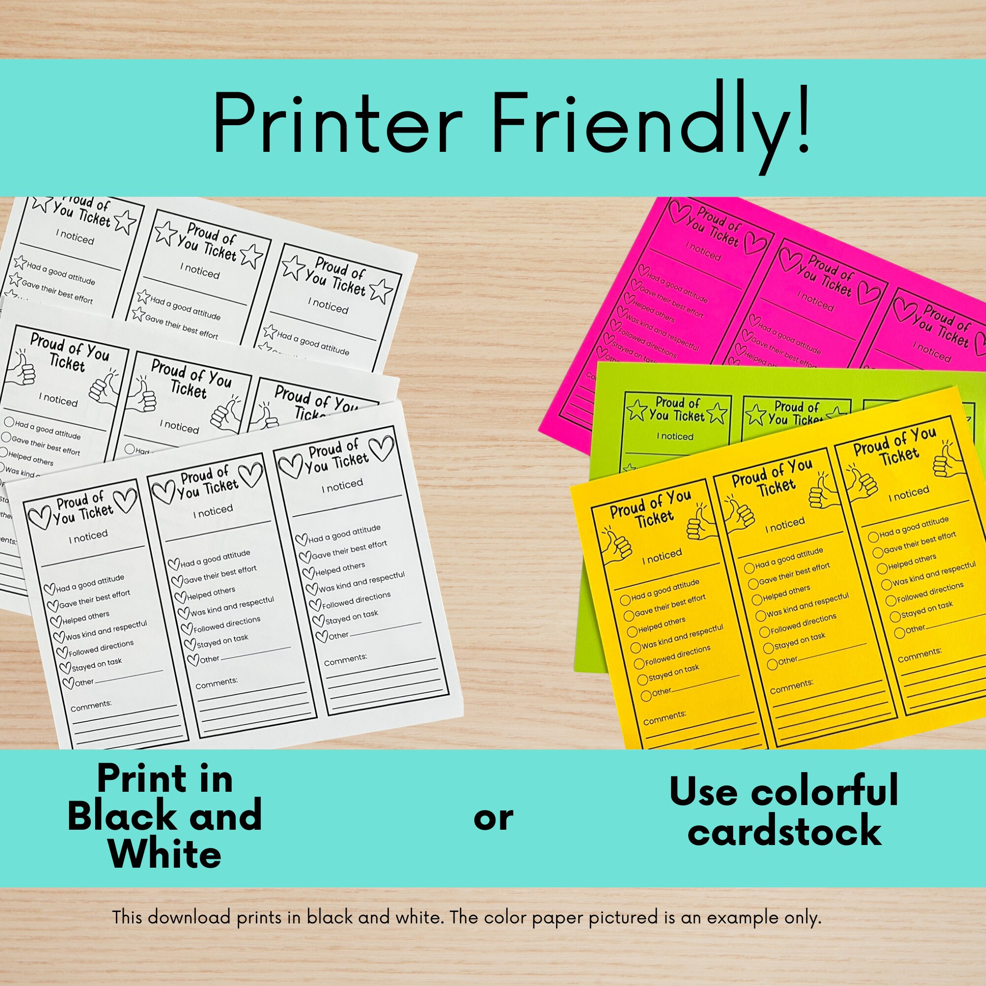 Proud of You Tickets: Positive Behavior Notes (PDF Download) - Etsy UK