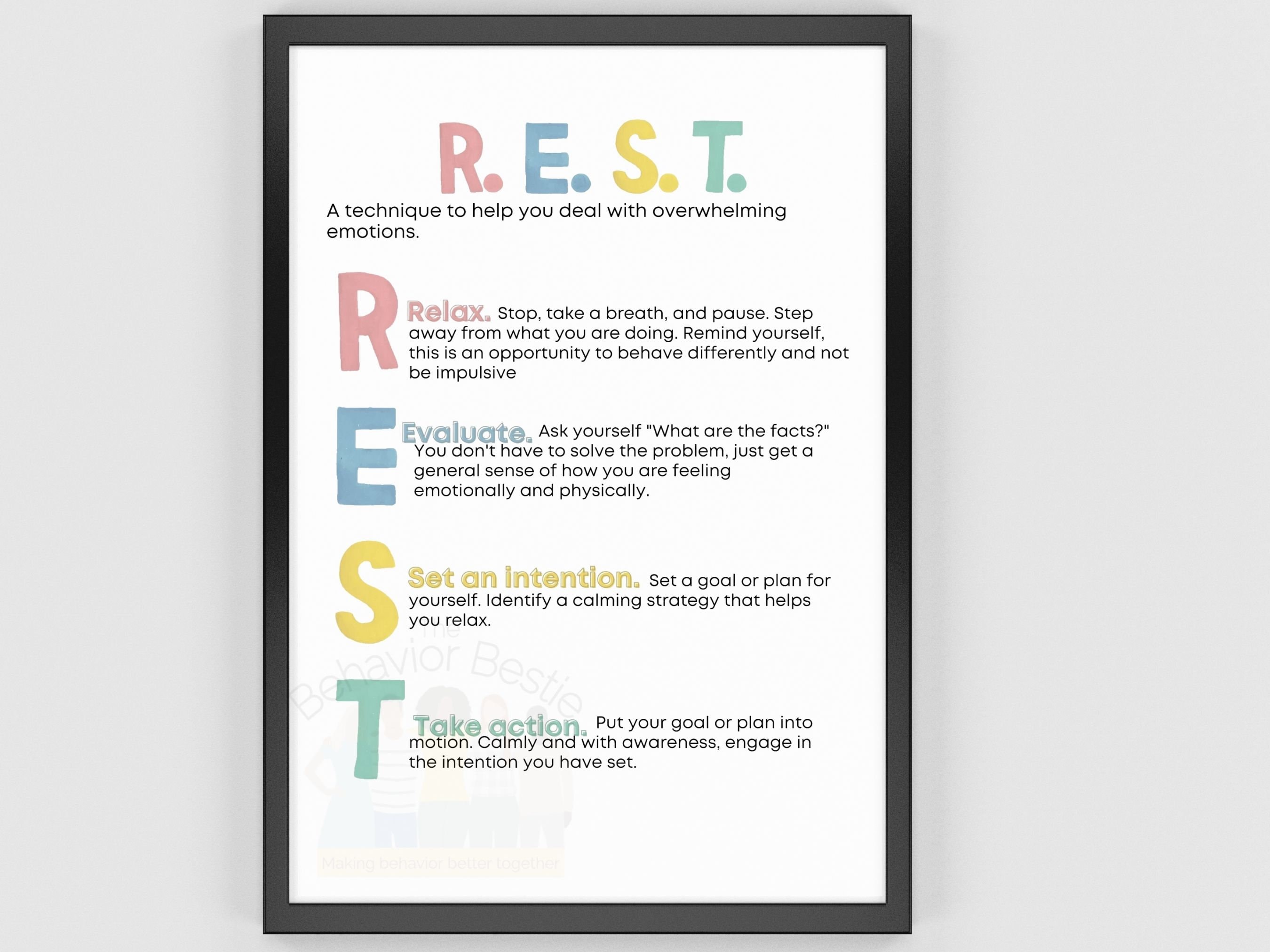 REST Technique Print: Calming DBT Skill, Counselor Decor (digital Download) - Etsy